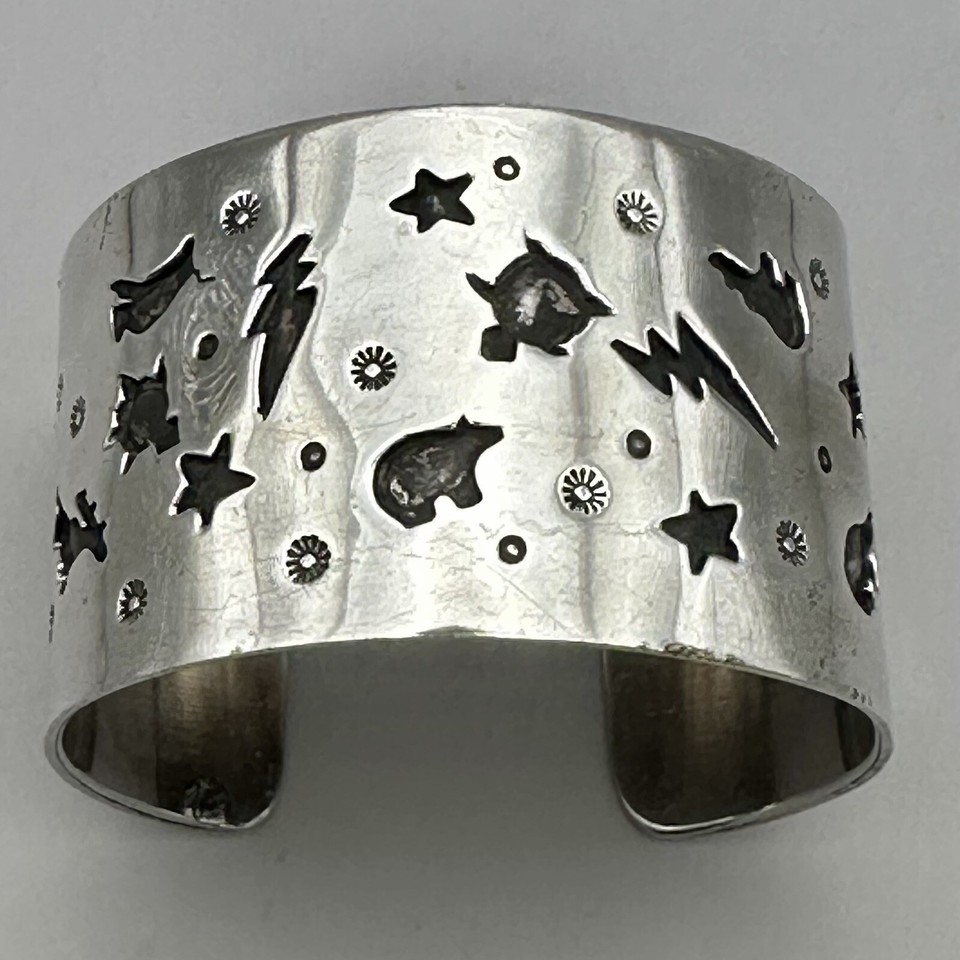 Navajo Andy Marion Cuff Bracelet Sterling Silver Signed Native American ...