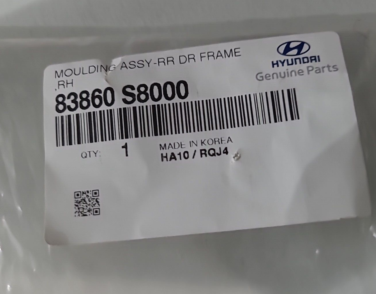 Genuine Hyundai OE Moulding Assy-Rr Dr Frame Rh 83860-S8000 for sale ...