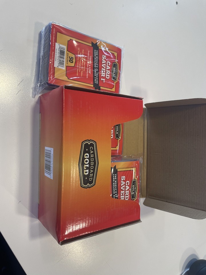 200 COUNT Cardboard Gold Card Saver 1 Semi Rigid Holders Top Loaders ...