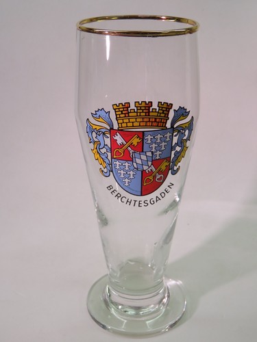 Pilsner Lager Beer Glass ~ BERCHTESGADEN, GERMANY Coat of Arms Keys ...