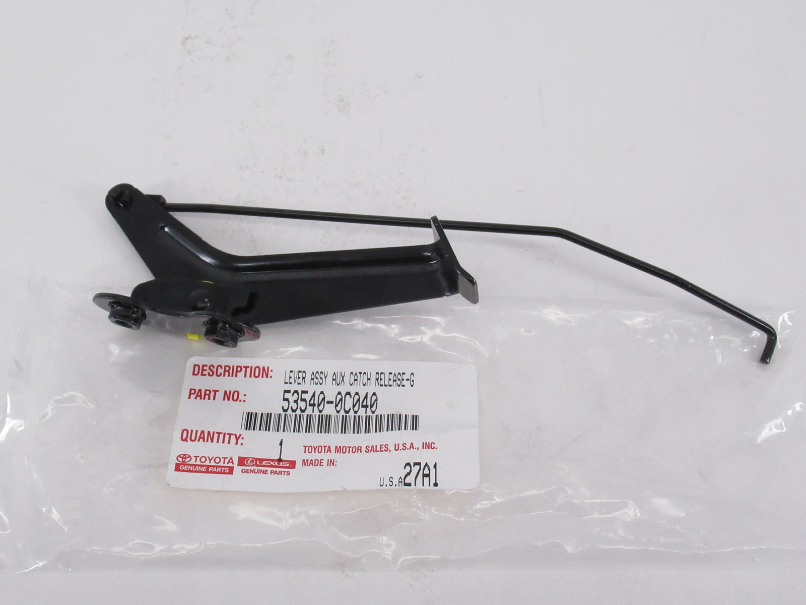 Genuine OEM Toyota 53540-0C040 Hood Auxiliary Catch Release Lever 2010 ...