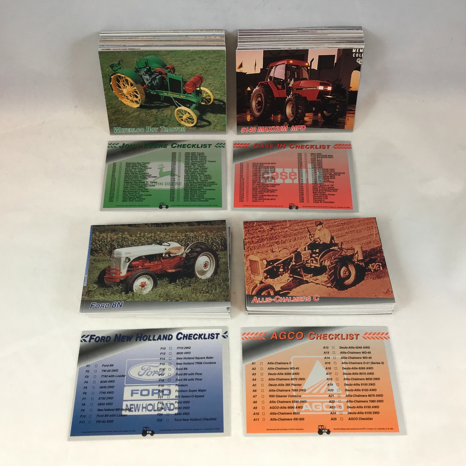 HARVEST HERITAGE (ERTL 1994) Complete FARM TRACTOR Card Collection JOHN ...