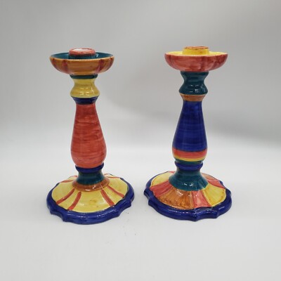 Pair (2pc) BETTY PRIOLO Italian Deruta Pottery Italy Vintage ...