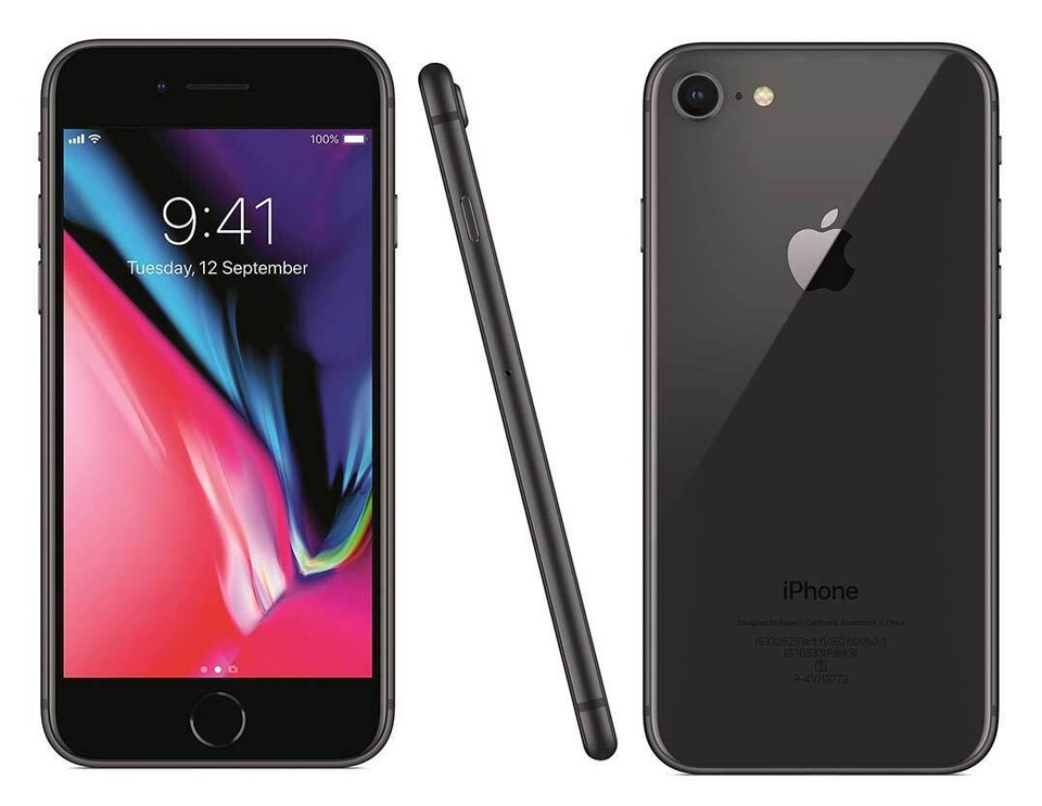 Apple iPhone 8 Space Gray 64GB A1863 MQ722LL/A Wifi + Cellular Good (CX ...