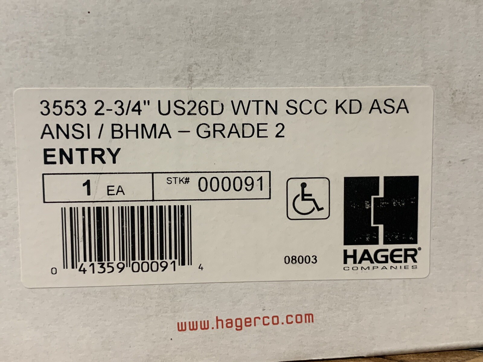 HAGER - Grade 2 Entry Handle- Entrance/keylock satin chrome 26D - BHMA ...