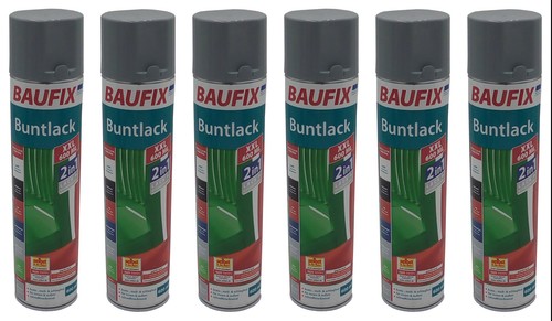 6x Baufix Alkydharz Spray Peinture XXL 600mlsilbergrau Brillant en ...