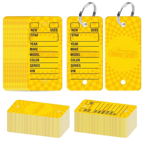 500Pcs Car Key Tags with 500 Rings for Office Shop Bulk Dealer Supplies ...