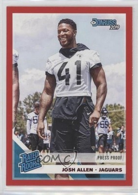 2019 Panini Donruss Rated Rookie Press Proof Red Josh Hines-Allen Allen ...