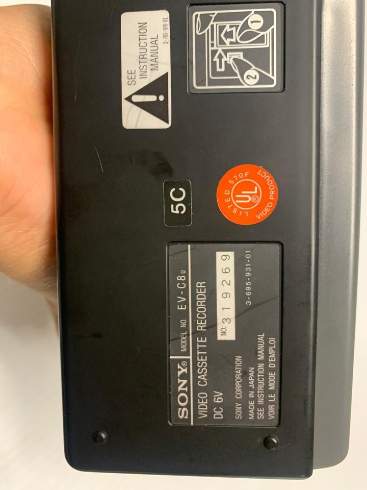Sony EV-C8u 8mm Video Cassette Recorder Unit W/ Power Supply FREE ...