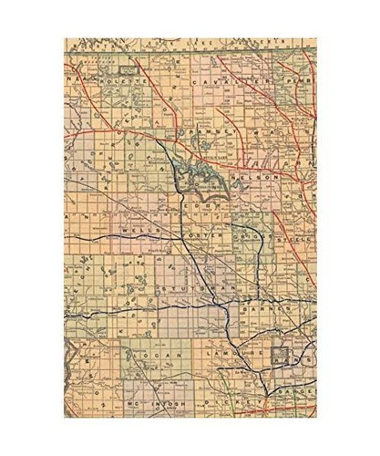 North Dakota Vintage Map 4x6 Field Journal / Field Notebook / Field ...