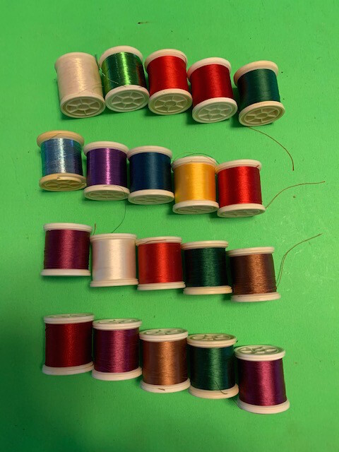 GUDEBROD FISHING ROD WRAPPING THREAD HUGE LOT OF 20 100 YARD SPOOLS ...