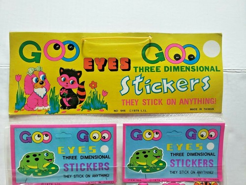 Vintage 1979 Goo Goo Eyes Puffy Stickers Display of 4 Sealed New Old ...