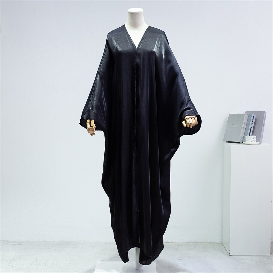 Muslim Women Kaftan Ramadan Party Open Cardigan Abaya Long Dress ...