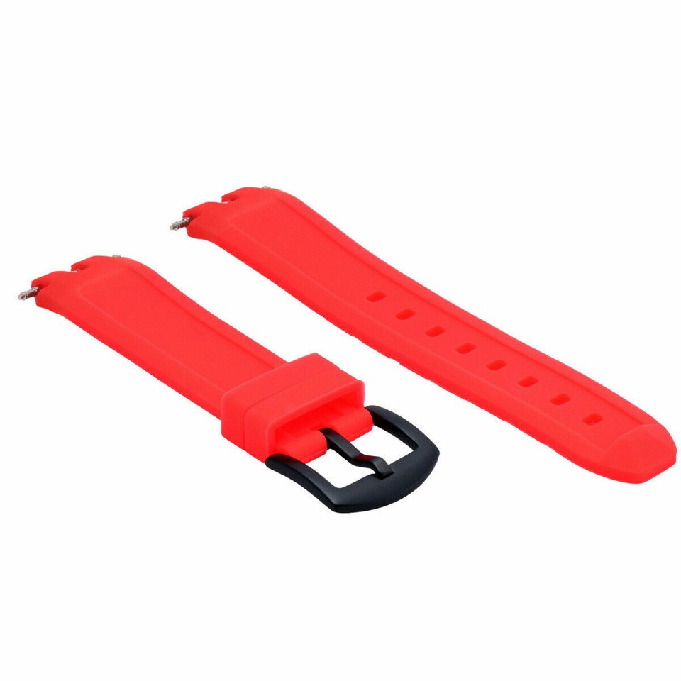 SILICONE RUBBER WATCH BAND STRAP FOR PEBBLE PVD BLACK BUCKLE RED | eBay