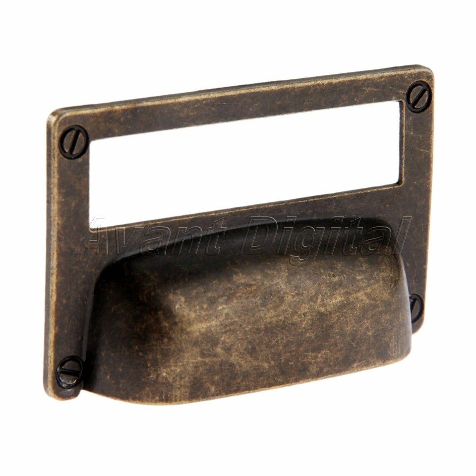 81*51mm Office Library Cabinet Drawer File Tag Frame Label Holder Pull ...