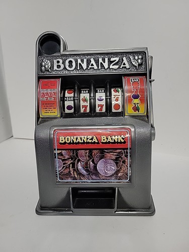 BONANZA TOY SLOT BANK MACHINE 4 REEL WORKS COIN BANK | eBay