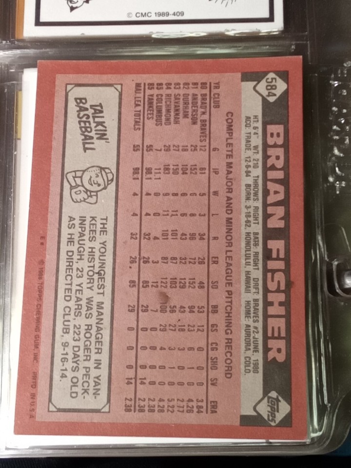 Brian Fisher signed 1986 Topps 584 Yankees Autograph IP Auto | eBay