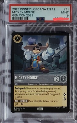 1x Carte Mickey Mouse Musketeer P1 Promo 1st Chapitre Lorcana Foil PSA ...