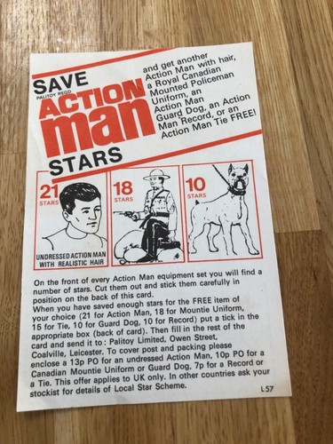 Genuine Original Vintage Action Man Star Card (L57) | eBay UK