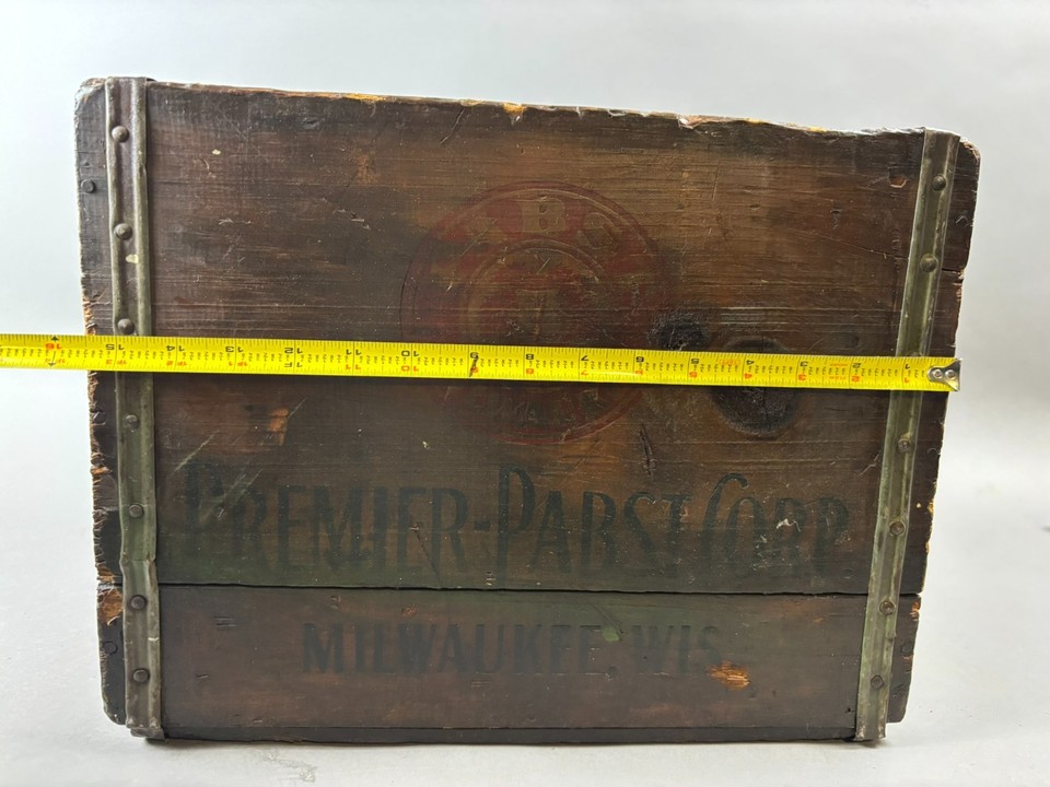 Rare Vtg Premier Pabst Corp PBR Wooden Beer Crate Case Milwaukee, WI 12 ...