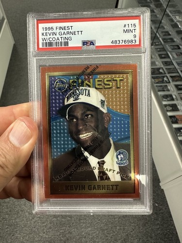 1995-96 Topps Finest w/coating Kevin Garnett RC #115 - PSA 9 MINT ...