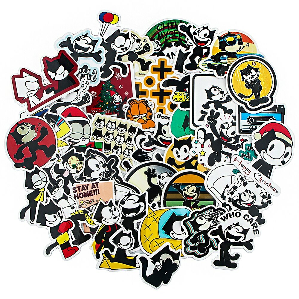Felix The Cat Themed Assorted Skateboard Stickers Lot Of 44 Pieces | eBay