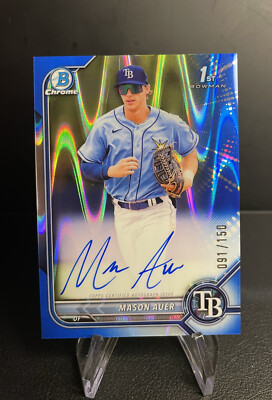 Mason Auer 2022 Bowman Chrome 1st Auto Blue Ray Wave /150 CPA-MA TB ...