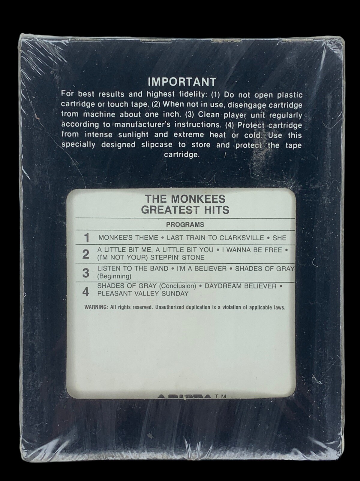 SEALED, The Monkees – Greatest Hits, 8-Track Cartridge, Club Edition ...