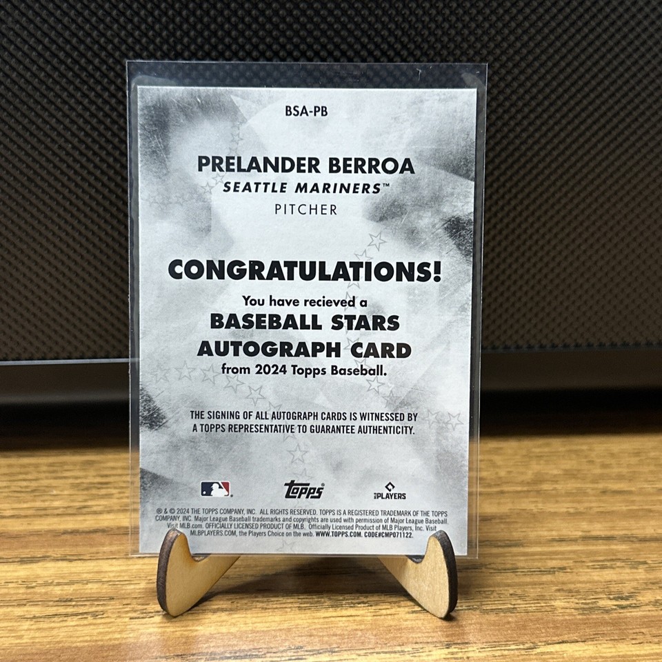 PRELANDER BERROA 2024 Topps Series 1 Baseball Stars RC Auto MARINERS | eBay