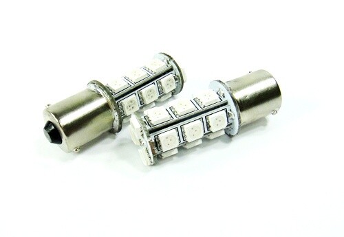 2x Amber 581 PY21W BAU15s Bulb 18 SMD LED Sidelight Turn Signal ...