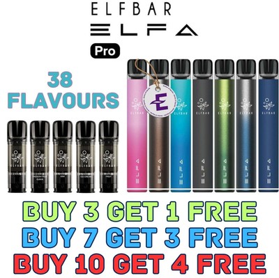 Elf Bar ELFA PRO Pod Kit Rechargeable Vape Pen | 20mg e liquid 2ml ...