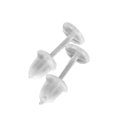 Clear Acrylic Standard Earring Retainers Great For School 25 Pairs | eBay