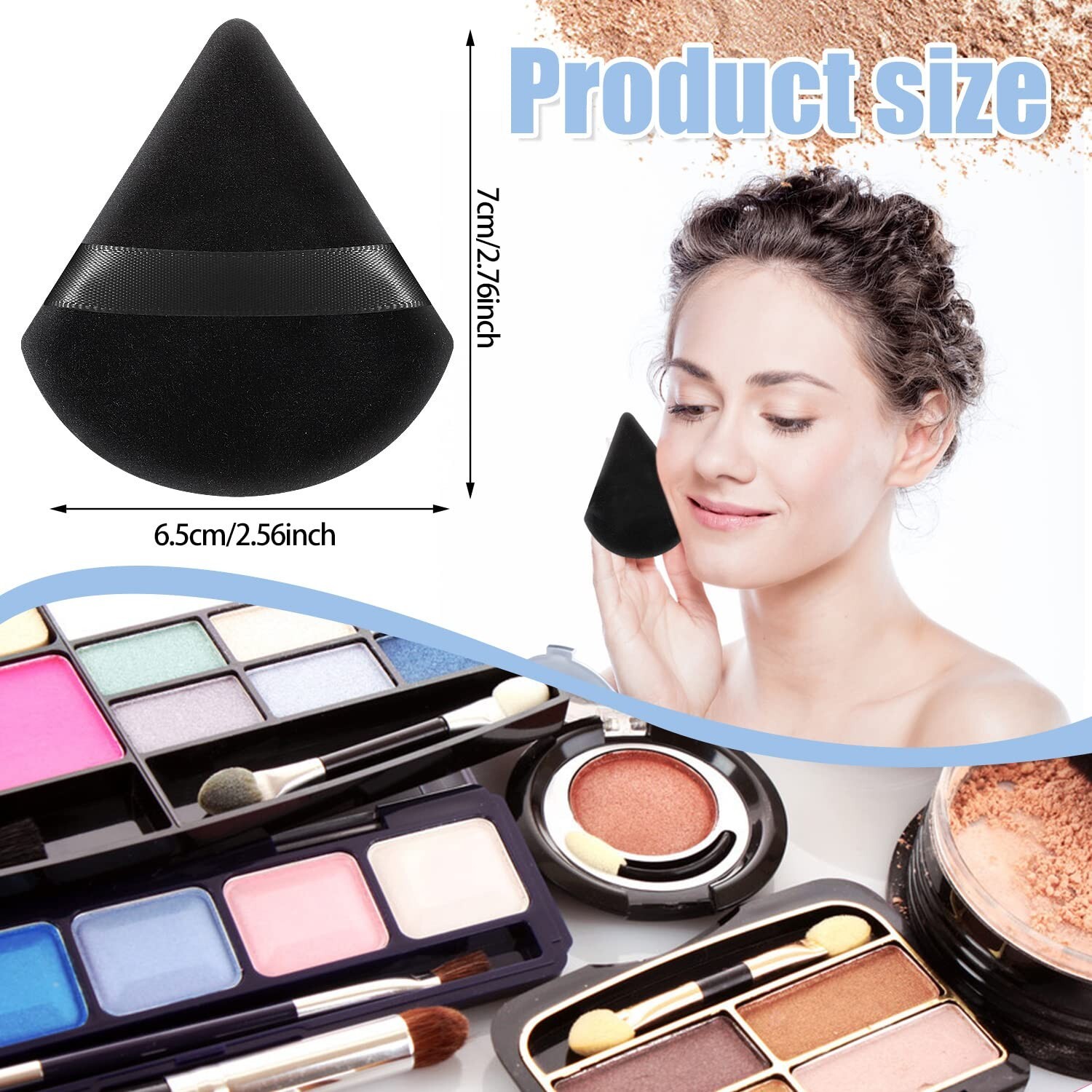 Pimoys 6 Pieces Powder Puff Face Soft Triangle Makeup Puff for Loose ...