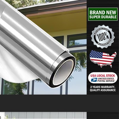 15%VLT Silver Window Mirror Tint Film For Home Office Glass Uncut Roll ...