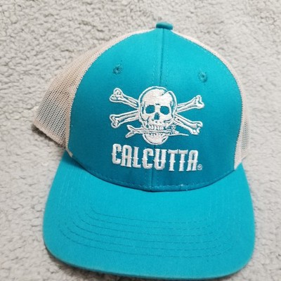 Calcutta Hat Cap Snap Back Mesh Trucker Embroidered Skull Fishing Mens ...