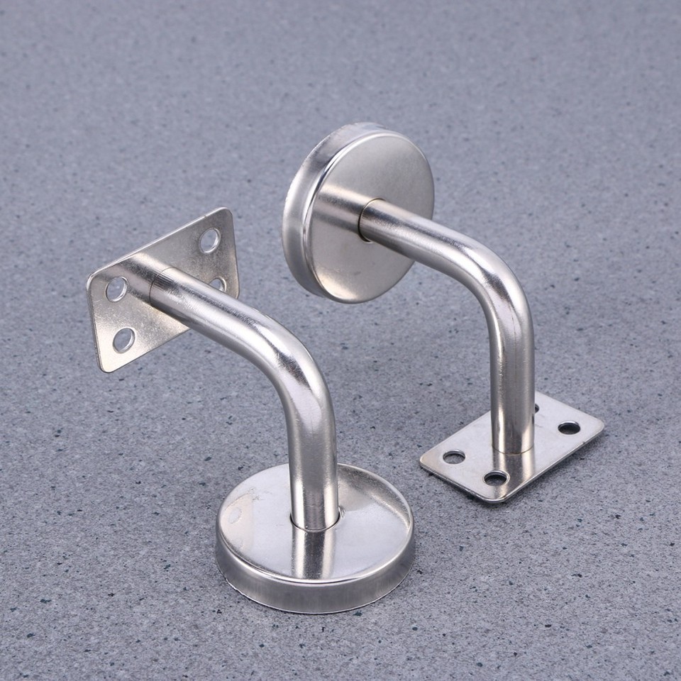 3 PCS Stainless Steel Silver Handrail Bracket Stair Brackets Railing ...