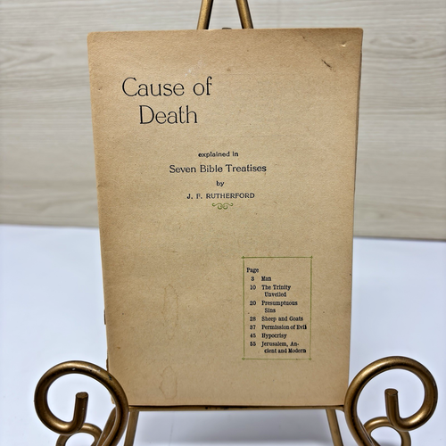 Vintage Jehovah's Witness Pamphlet CAUSES OF DEATH By J.F. Rutherford ...