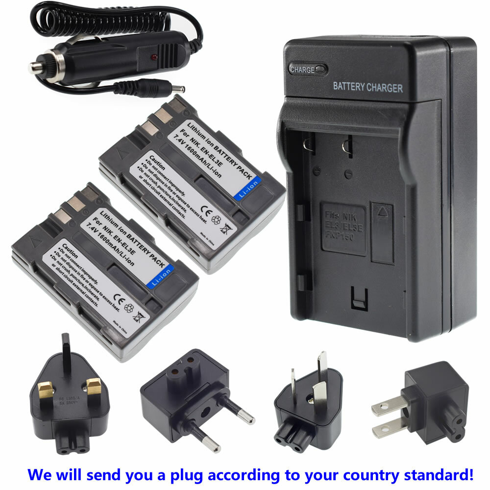 EN-EL3E Battery or Charger For Nikon D700 D300 D300s D200 D100 D90 D80 ...