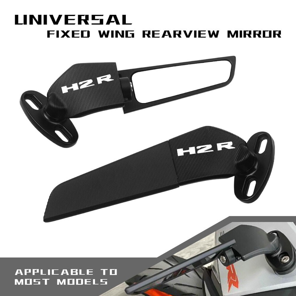 Pair Universal Rearview Mirror Wind Wing Swivel Fin for KAWASAKI NINJA ...