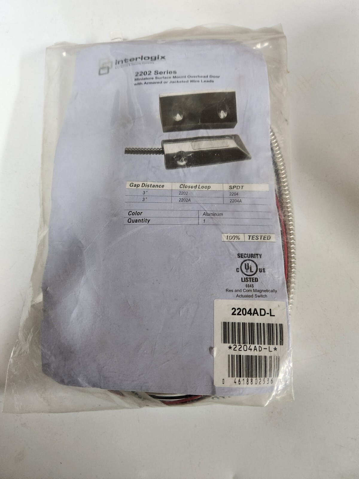 Ge Sentrol Interlogix 2204a 2204ad-l Floor Mount Overhead Door Contact ...