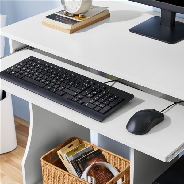Space Saving Computer Desk PC Table w/ Wheels Study Table for Home ...