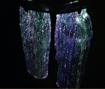 Mens Fiber Optic Light up Clothing RGB LED Shorts Hip Hop Pants for ...