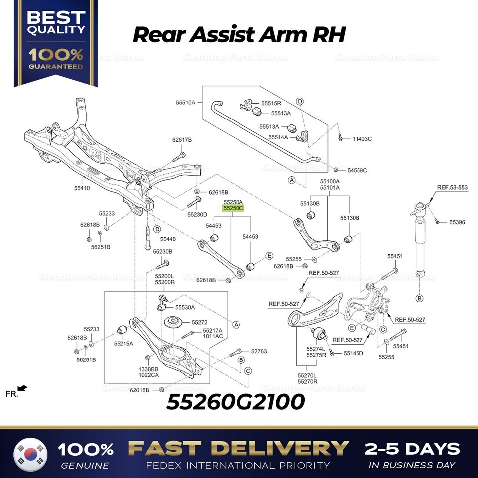 ⭐Genuine⭐ Rear Assist Arm RH 55260G2100 for Hyundai Ioniq Kia Niro | eBay