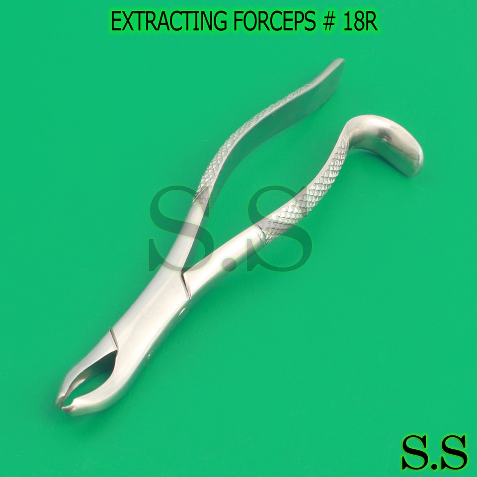 Dental Extracting Forceps #18R Right, Hook Handle Dental Surgical ...