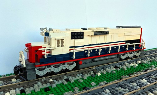 Custom Bicentennial Cotton Belt Southern Pacific SD45T-2 Train in Lego ...