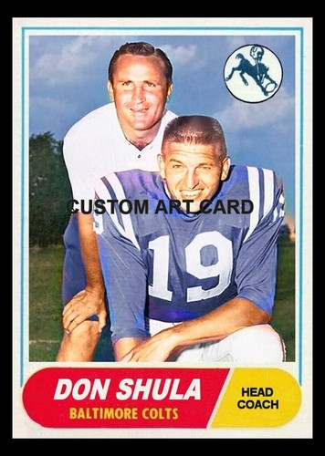 Don Shula /Unitas Baltimore Colts Custom Football Art Card | eBay