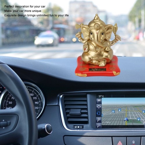 Solar Powered Ganesha Ornament Plastic Ganesha Idol Figurine Car ...