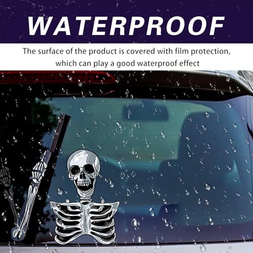 1 PC Halloween Skull Rear Windshield Wiper Decal, Waving Skeleton Arm ...