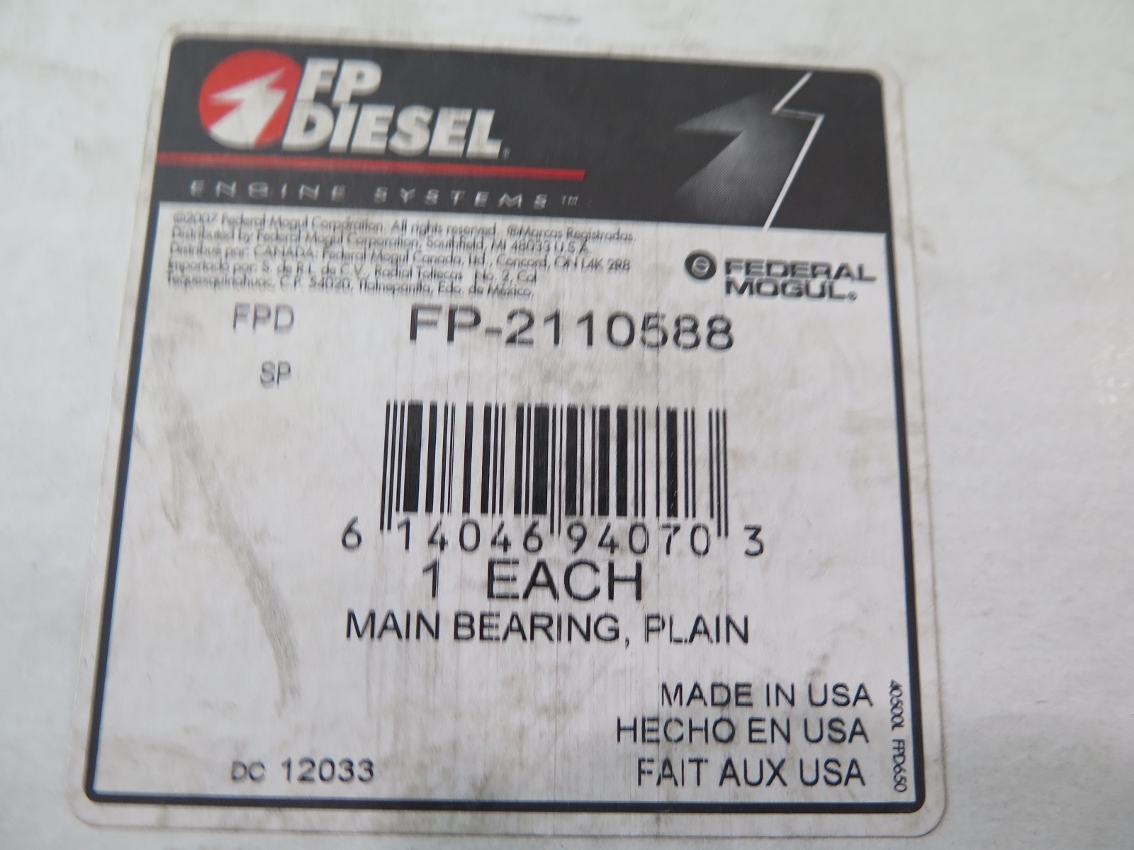 FP Diesel FP-2110588 Main Bearing 2110588 for Caterpillar (3A1-4) | eBay