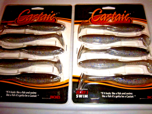 CASTAIC Jerky J 5" Boot Tail Swimbaits 5ct-Pks in RAINBOW FLASH for ...